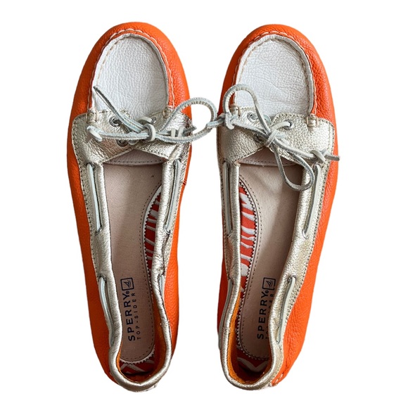 Sperry | Shoes | Sperry Orange Gold Boat Shoes Womens 7m | Poshmark